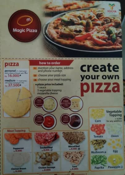 Menu at Magic Pizza pizzeria, Bogor