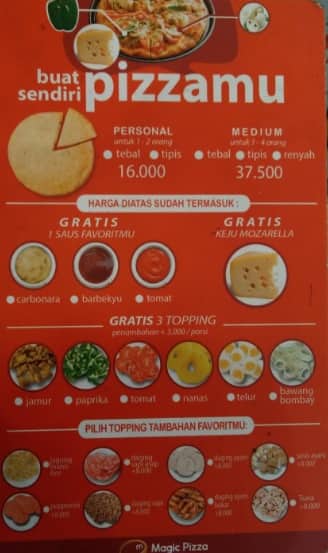 Menu at Magic Pizza pizzeria, Bogor