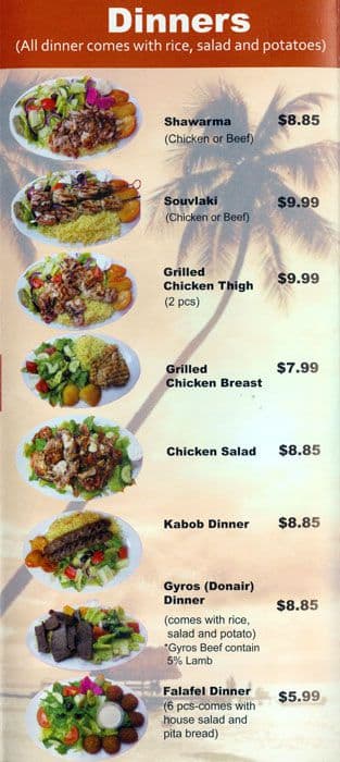 Menu at Shawarma & Falafel Express restaurant, Toronto