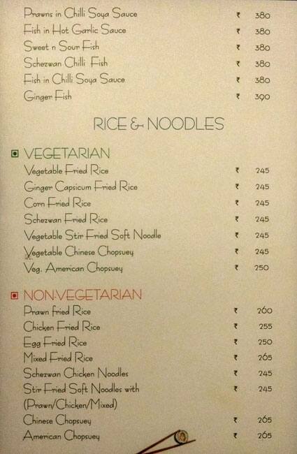 Menu at Blue Fox, Hyderabad, Door No. 3