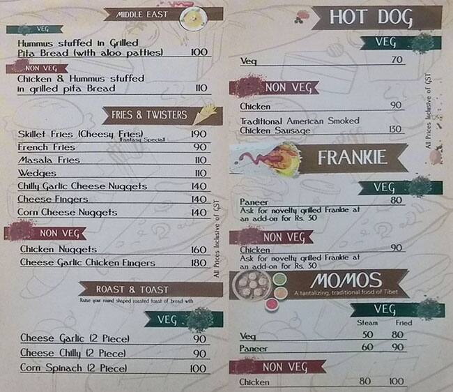 Menu at Fantasy Bakery, Indore, Prince Plaza
