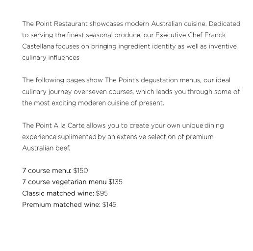Menu at The Point cafe, Albert Park, 9 Aquatic Dr