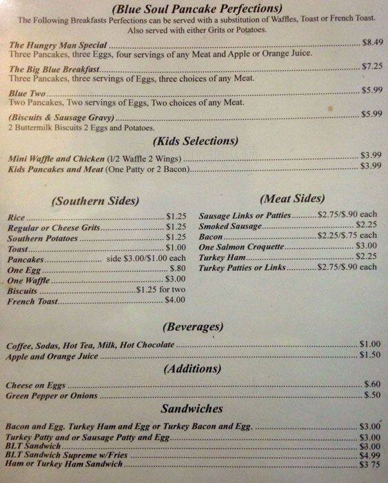 Menu at The Good Life Soul Food Cafe, Chicago