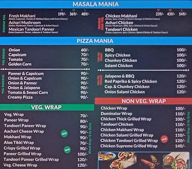 Menu at Dominic Pizza, Chandigarh, sco 50