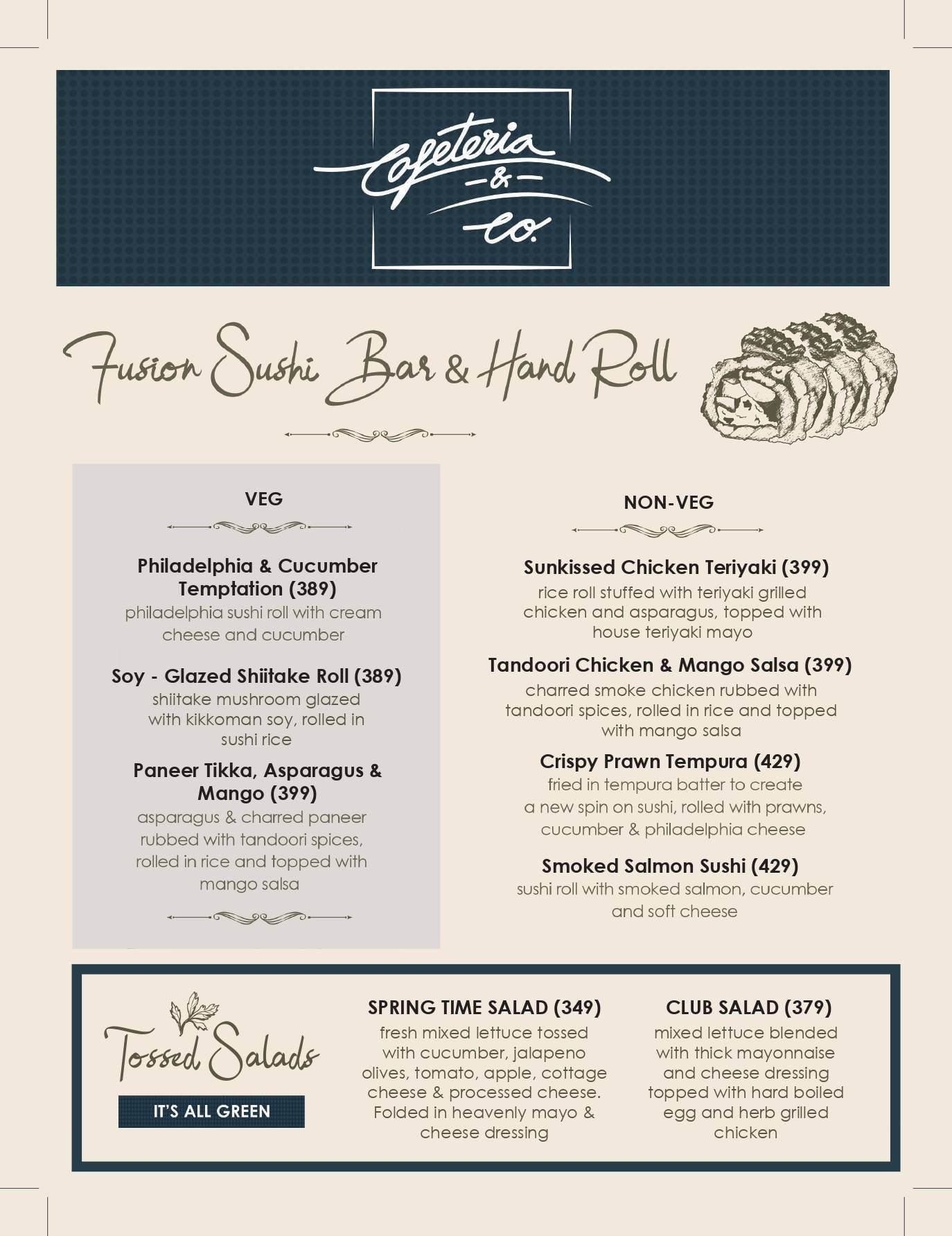 Menu of Cafeteria & Co., DLF Cyber City, Gurgaon