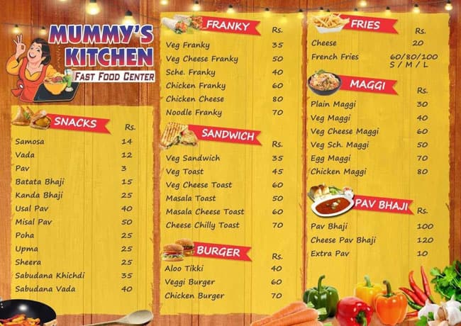 Menu of Mummy's Kitchen, Vile Parle West, Mumbai
