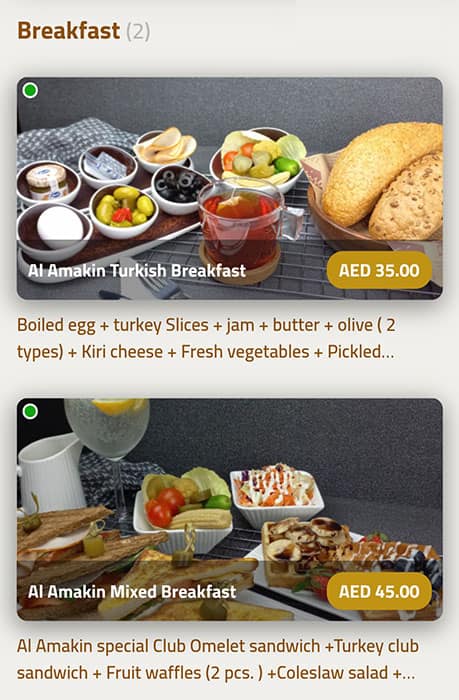 Menu of Sihr Alamakin, Al Majaz, Sharjah