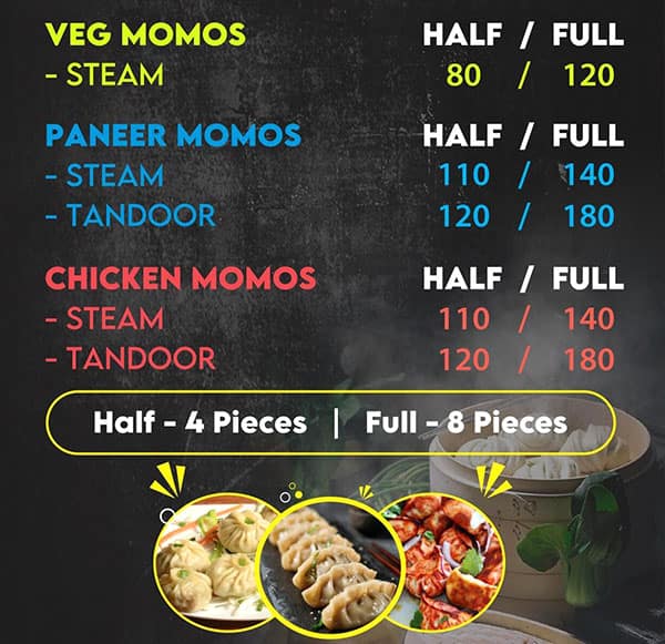 Menu of Momos Point, Parel, Mumbai