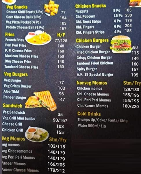Menu of AK 19, Ulwe, Navi Mumbai