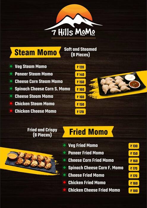 Menu of 7 Hills Momo, Ayodhya Nagar, Nagpur