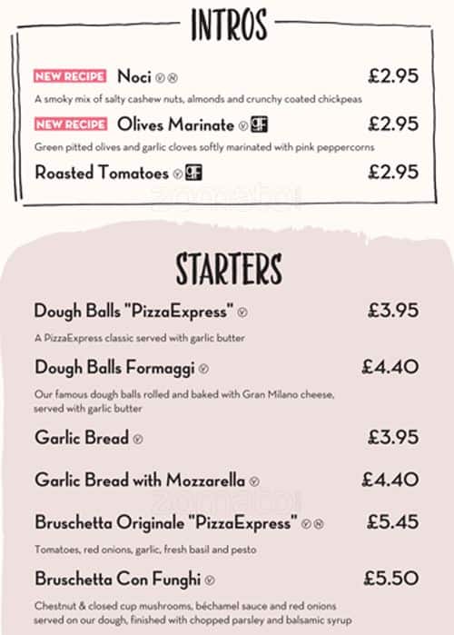 Pizza Express Menu, Menu for Pizza Express, White City, London - Zomato UK