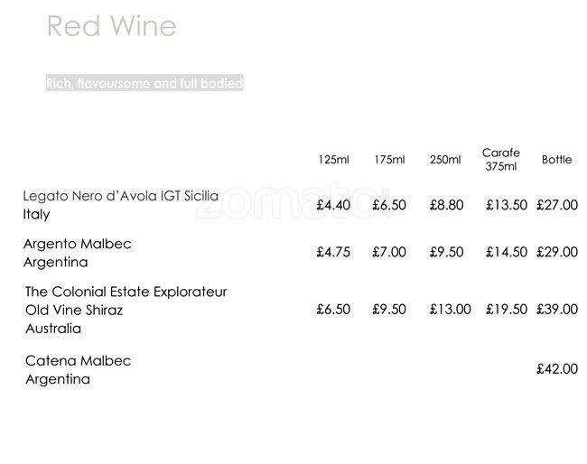 Menu at Executive Lounge - Doubletree by Hilton Westminster pub & bar ...