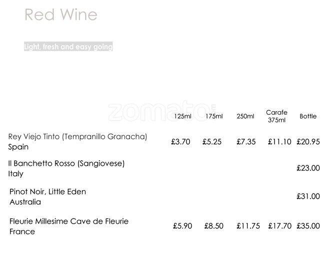 Menu at Executive Lounge - Doubletree by Hilton Westminster pub & bar ...