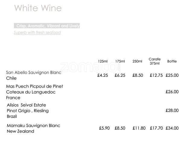 Menu at Executive Lounge - Doubletree by Hilton Westminster pub & bar ...