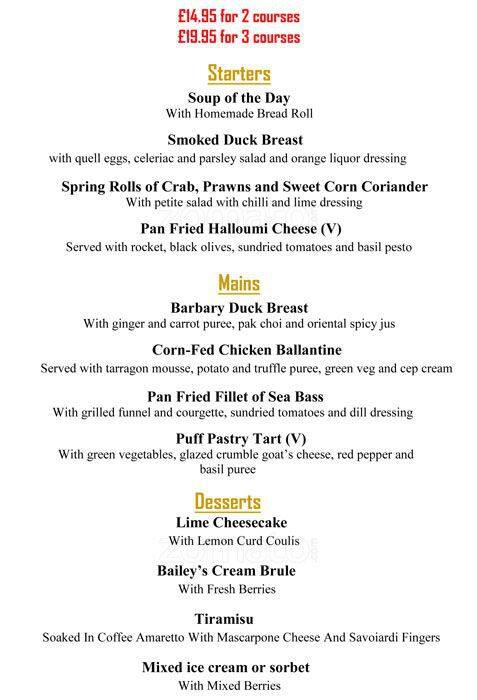 Menu at North Pole Bar and Grill, London