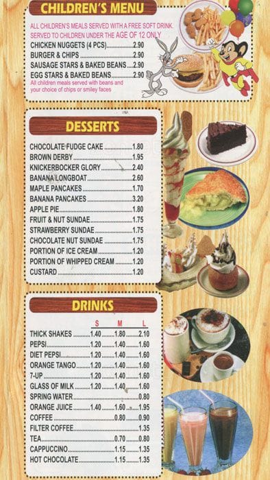 Menu at Starburger restaurant, Erith, 6 Cross St