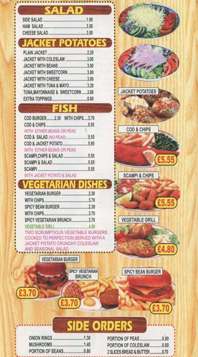 Menu at Starburger restaurant, Erith, 6 Cross St