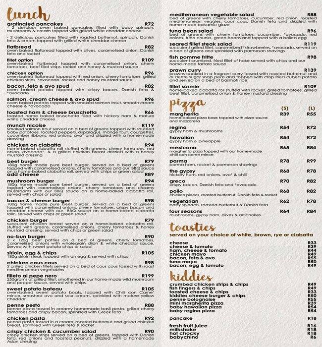 Speisekarte von munch Cafe, Midrand
