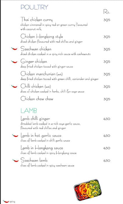 Menu at Blue Fox, Secunderabad, CHANDRALOK COMPLEX