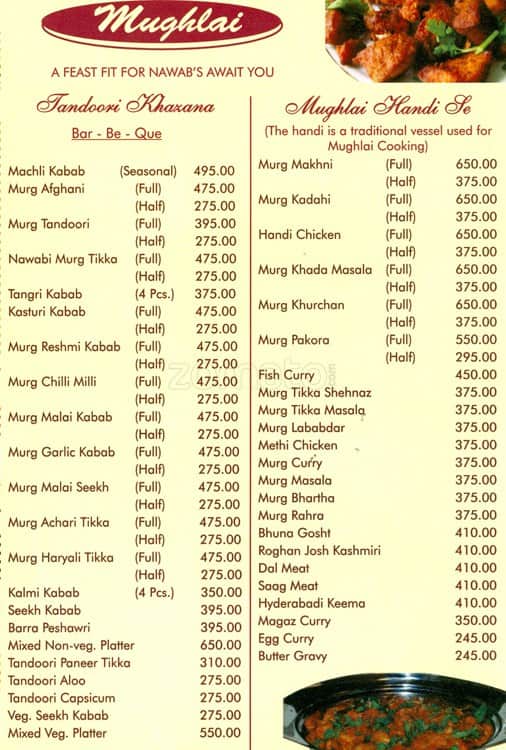 Moti Mahal Delux Menu, Menu for Moti Mahal Delux, Defence Colony, New ...