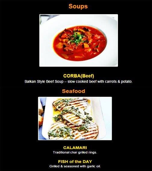 Menu at Eurostar Restaurant, Thomastown