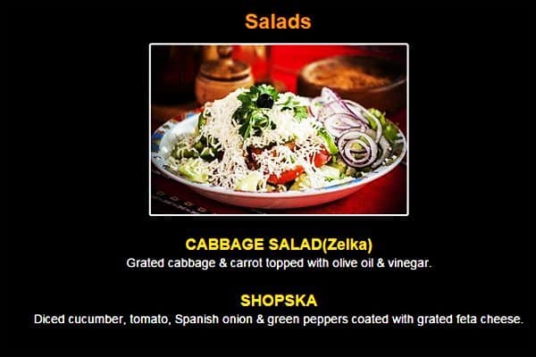 Menu at Eurostar Restaurant, Thomastown