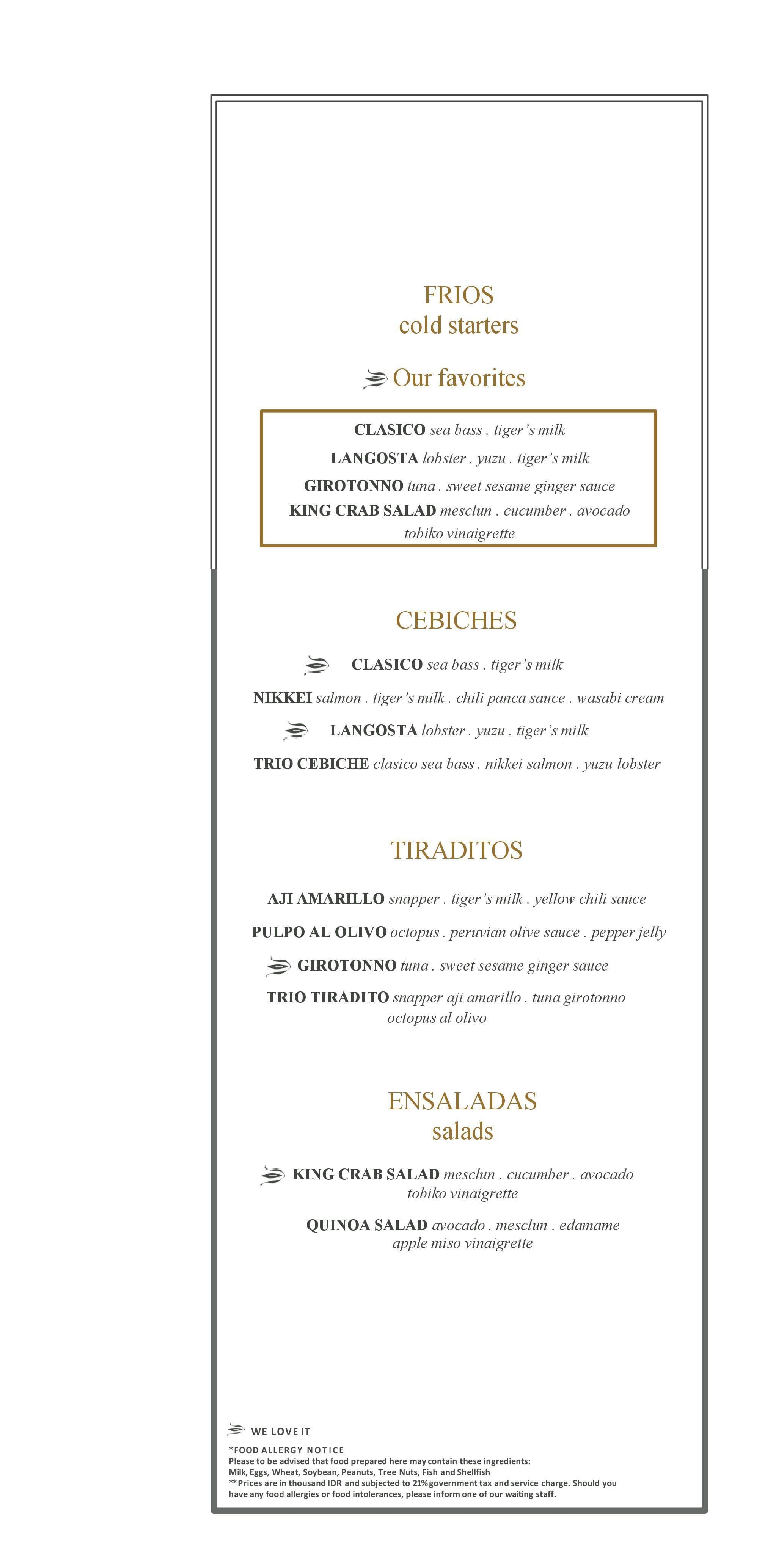 Henshin - The Westin Jakarta Menu - Zomato Indonézia