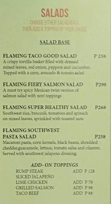 Menu at Fiery Style restaurant, Makati, Third Floor