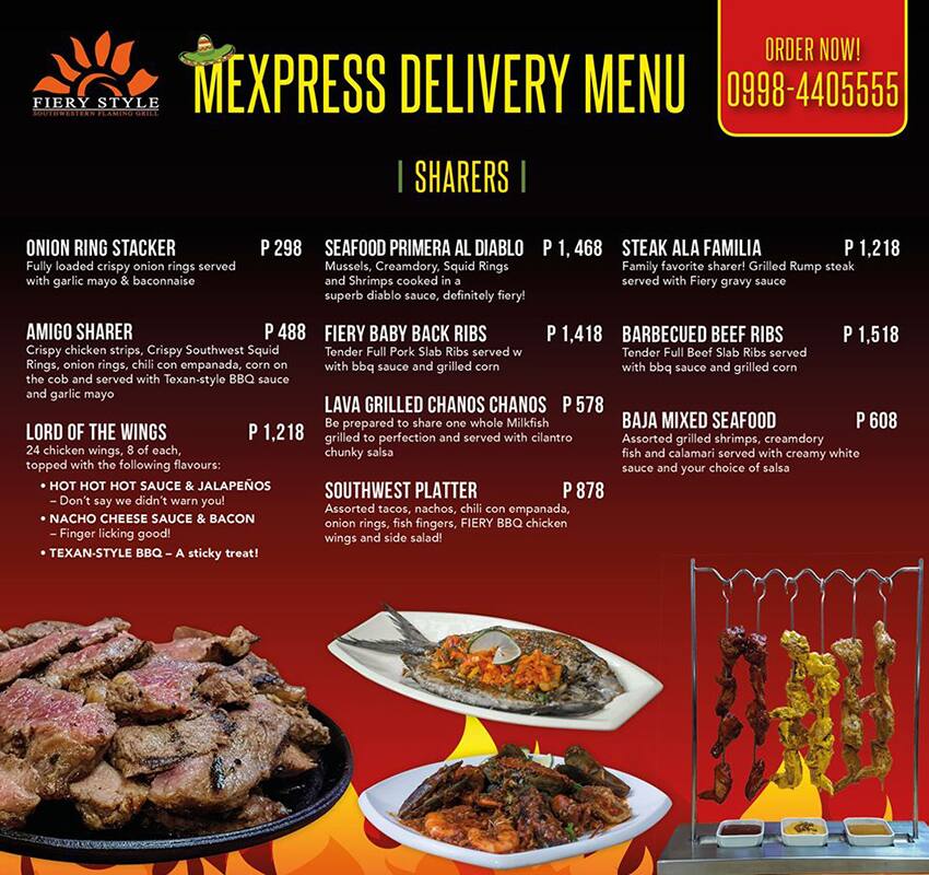 Menu at Fiery Style restaurant, Makati, Third Floor