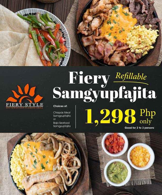 Menu at Fiery Style restaurant, Makati, Glorietta 4