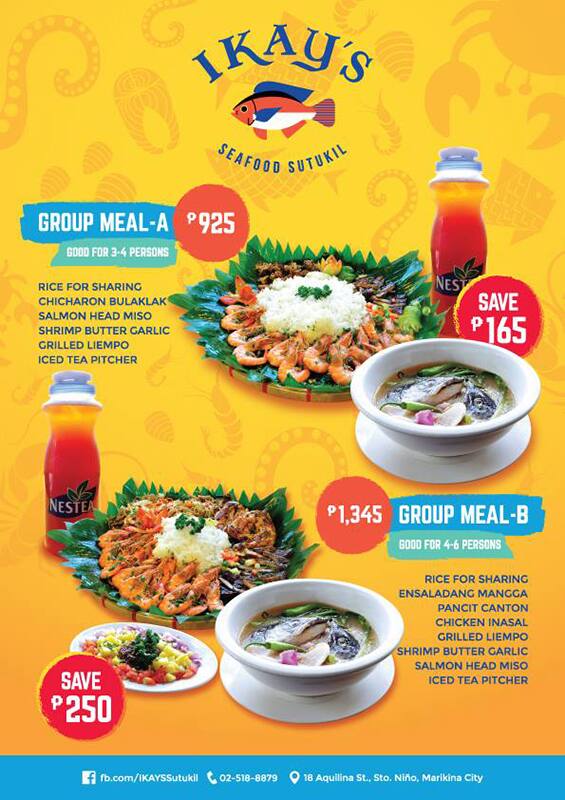 Menu at Icay's Sutukil Seafood Restaurant, Marikina, J4J2+PH5