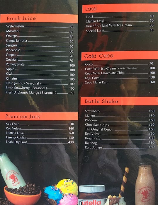 Menu of Bismillah, Fatehgunj, Vadodara