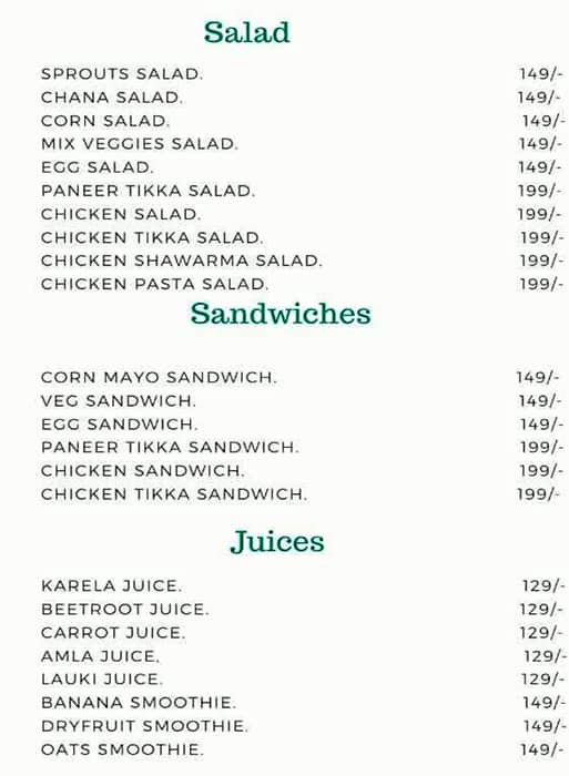 Menu of Salad 'N' Squeeze, Ghansoli, Navi Mumbai
