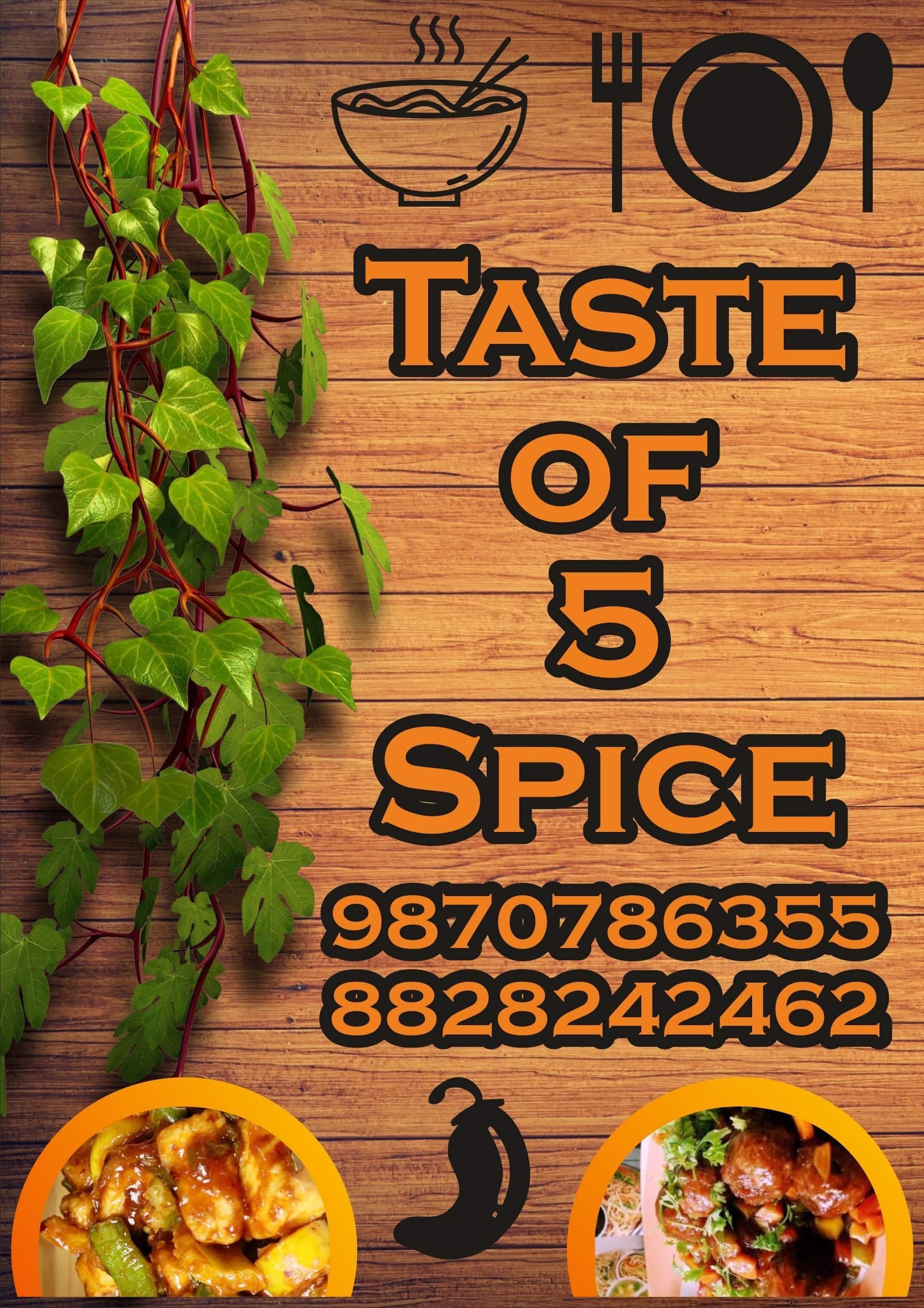 Menu of Taste Of 5 Spice, Mahalaxmi, Mumbai