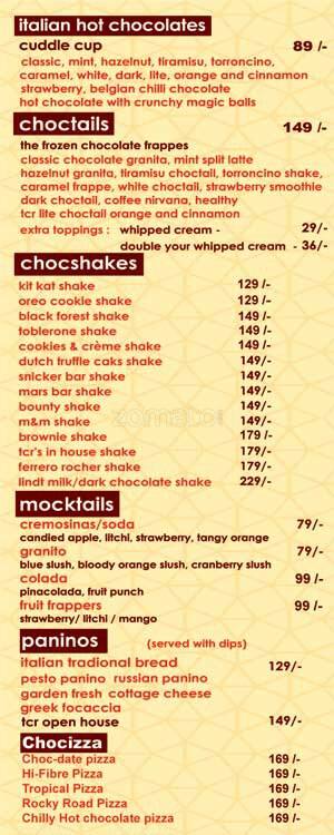 Menu at The Chocolate Room, Thane, Shop No.25