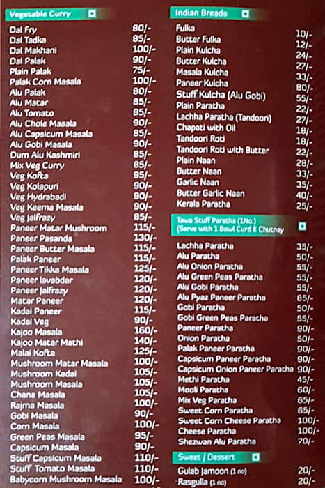 Menu at Epic Dining, Bengaluru, 314 1