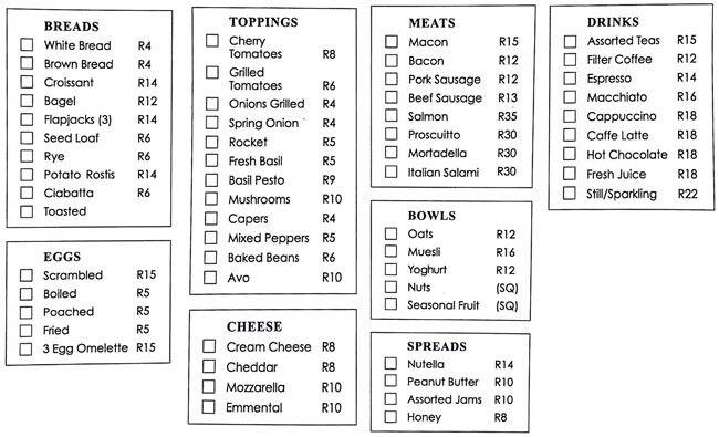 Menu at Posticino Ristorante Hout Bay restaurant, Cape Town, Hout Bay ...
