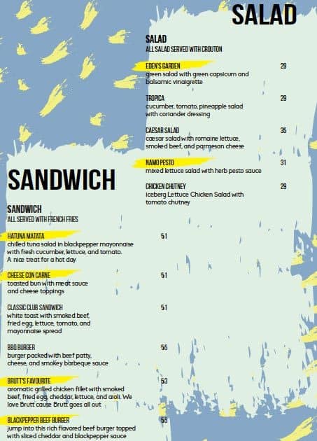 Menu at Coffee World cafe, Jakarta, Jl. Jenderal Sudirman No.52-53