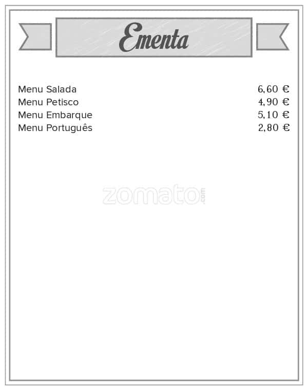 Menu em Slice Caffe café, Lisboa
