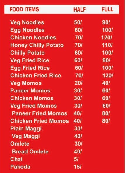 Menu of Preki Foods, Sector 43, Gurgaon