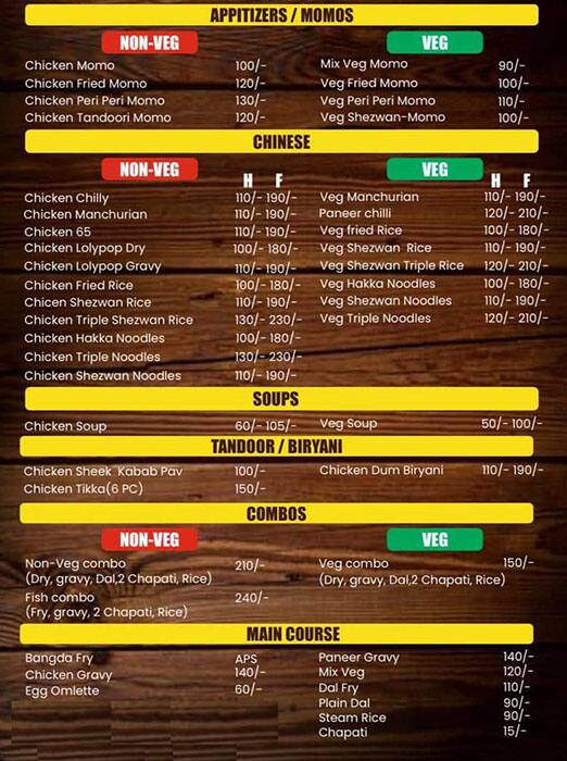 Menu of Foodie Point, Vishrantwadi, Pune