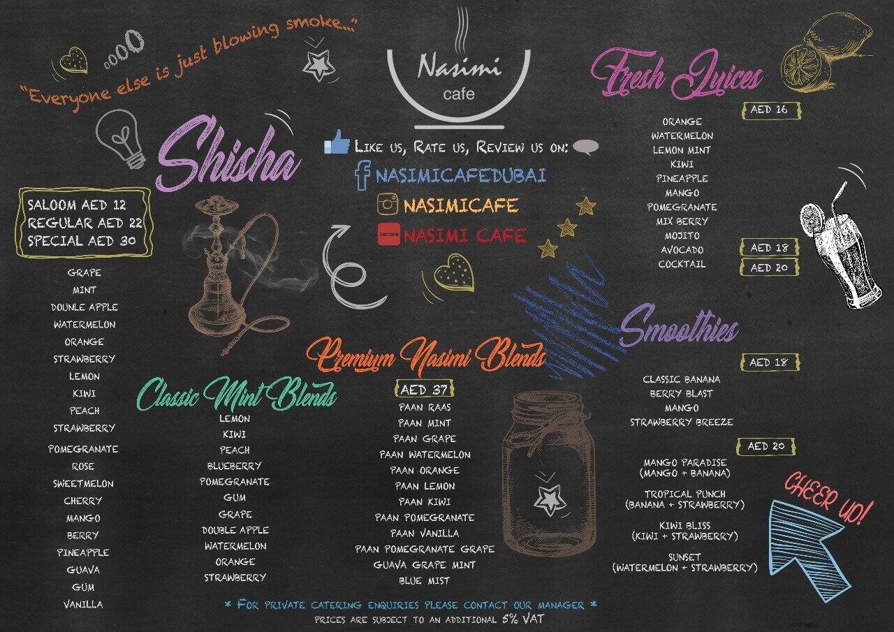 Nasimi Cafe Menu, Menu for Nasimi Cafe, Oud Metha, Dubai - Zomato