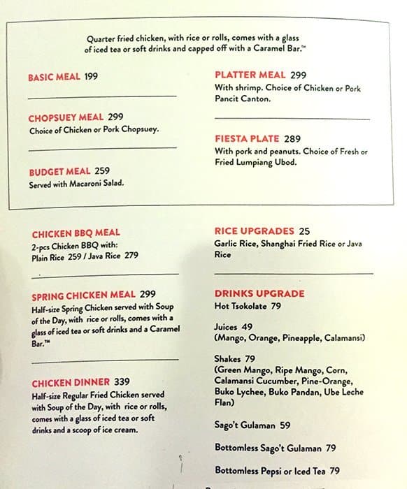 Menu at Max's Restaurant - SM City Sucat, Parañaque, DR. Santos Ave.Cor ...
