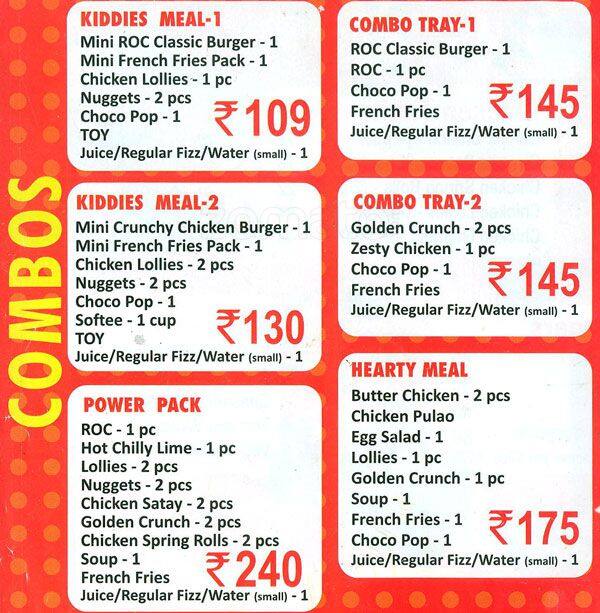 Menu at Royal Only Chicken, Candolim