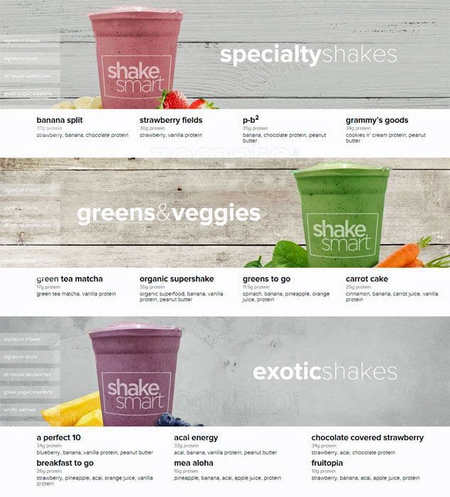 Shake Smart Menu, Menu for Shake Smart, Oceanside, San Diego ...