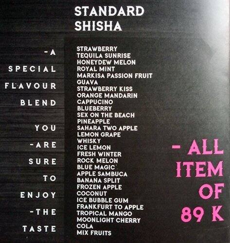 Shisha Lounge Menu, Menu for Shisha Lounge, Kemang, Jakarta - Zomato ...