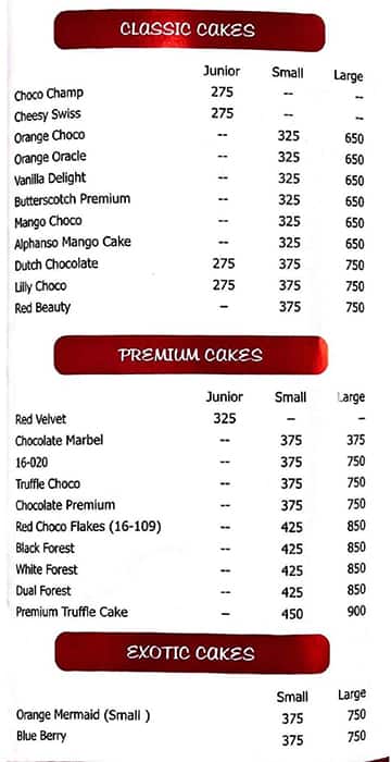 Menu at Monginis, Kolkata, 47