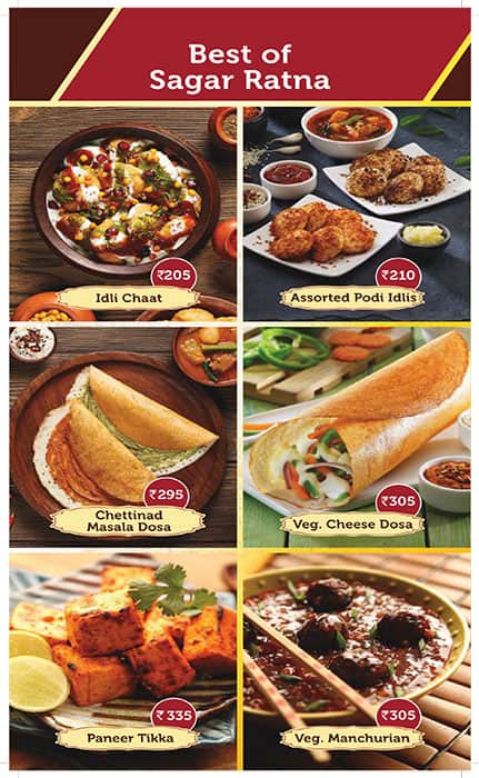 Menu of Sagar Ratna, Model Town, Patiala