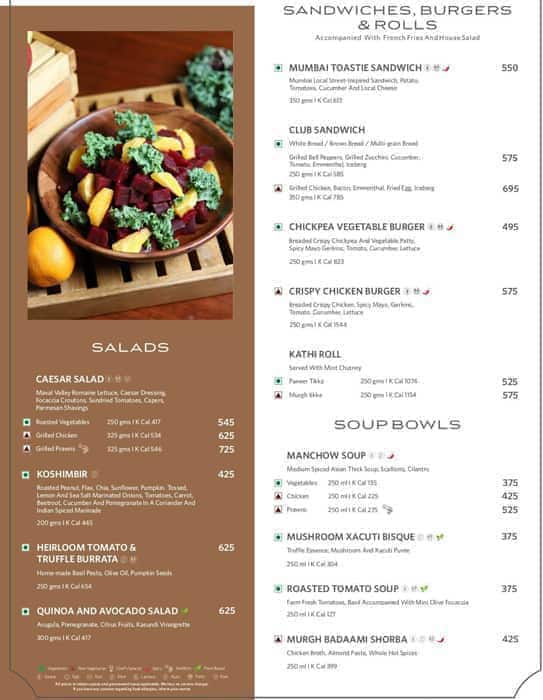 Menu of Hillview Cafe - Marriott Executive Apartments Navi Mumbai ...