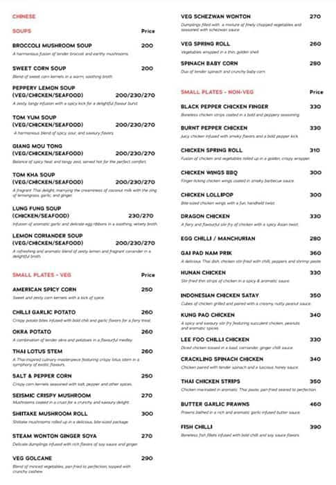 Menu of Sector 144, Electronic City, Bangalore